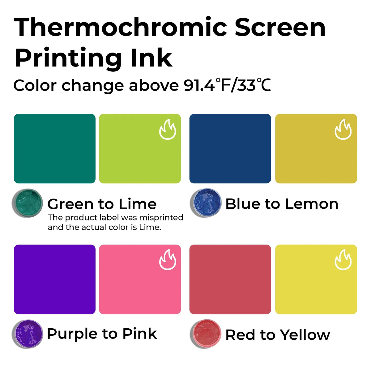 Thermochrome Siebdruckfarbe-Set (4 Farben)